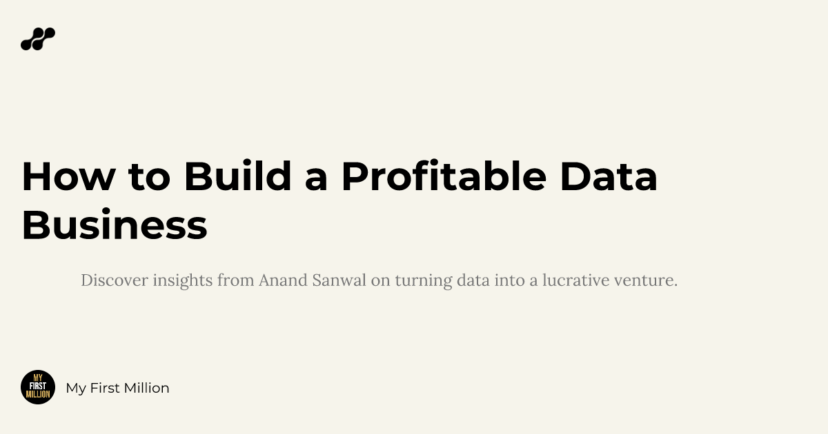 How to Build a Profitable Data Business | Verved
