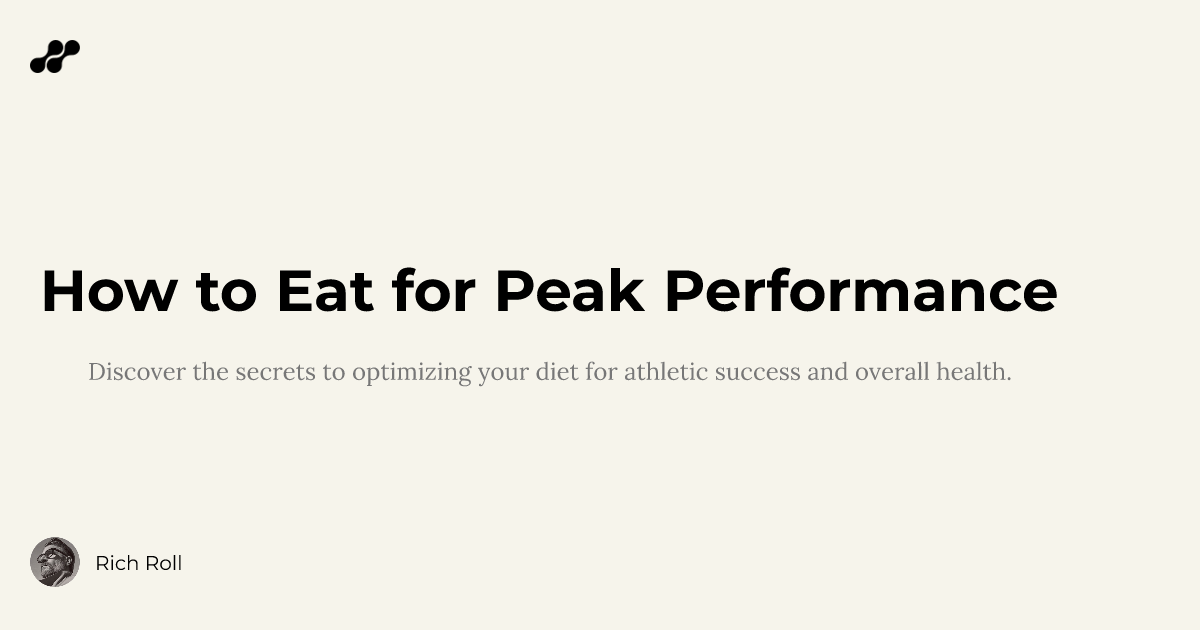 How to Eat for Peak Performance | Verved