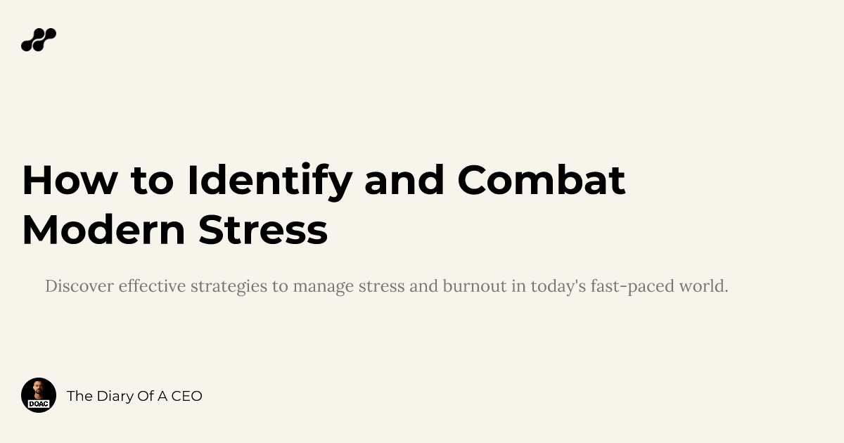 How to Identify and Combat Modern Stress | Verved