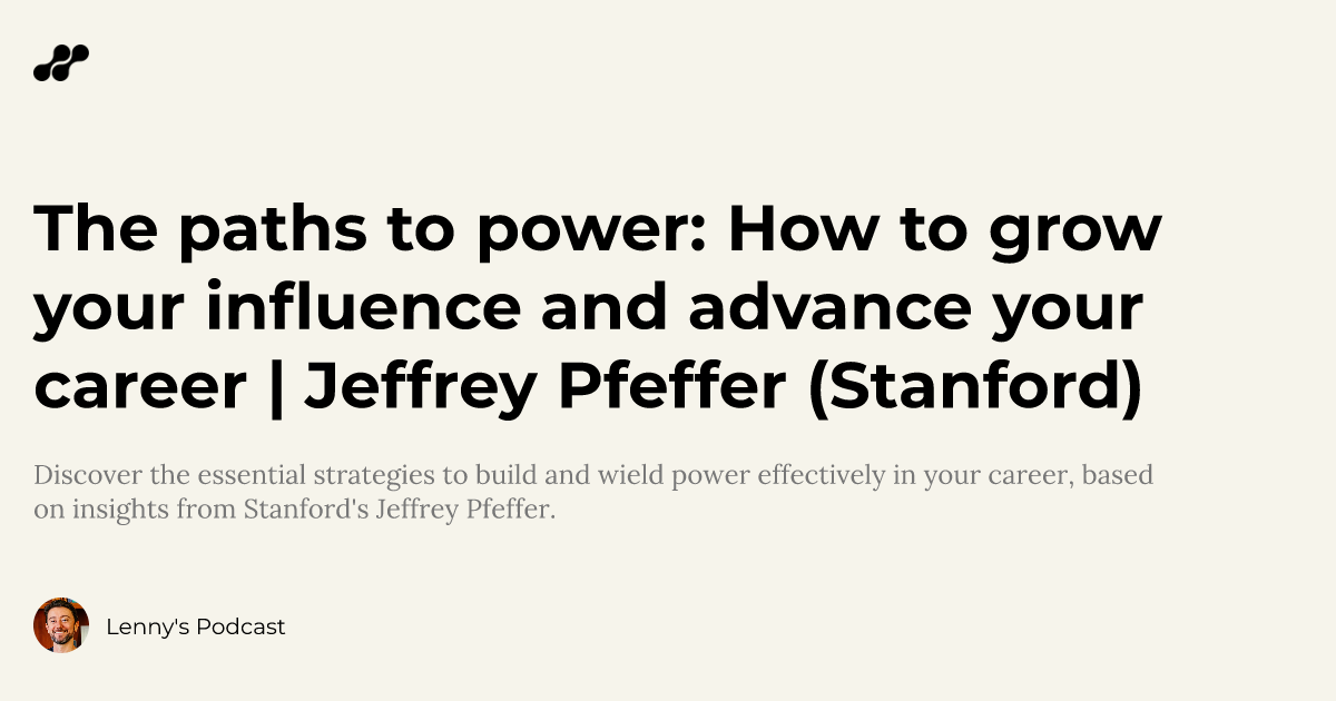 The paths to power: How to grow your influence and advance your career ...
