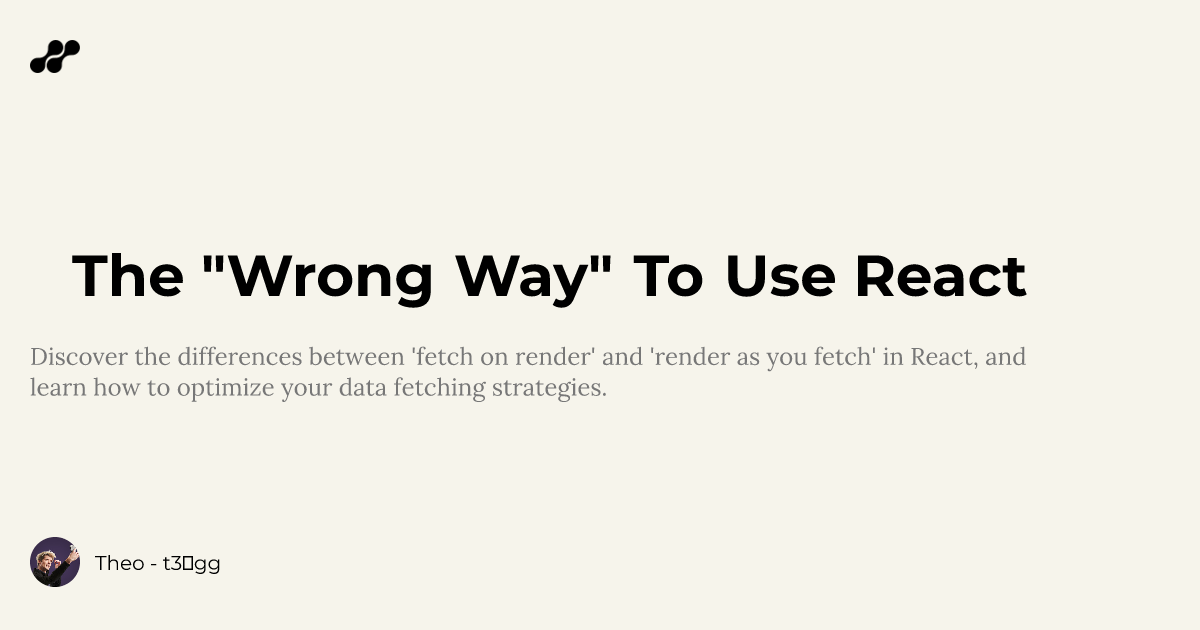 The "Wrong Way" To Use React | Verved